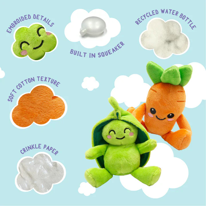 Snugarooz Buddies Plush Toys Pea n Carrot 2-pc – Bow & Wow