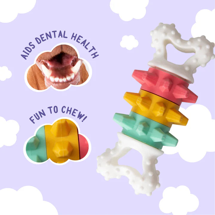 Snugarooz Noisy Bone Chew Toy Twist Shake – Bow & Wow