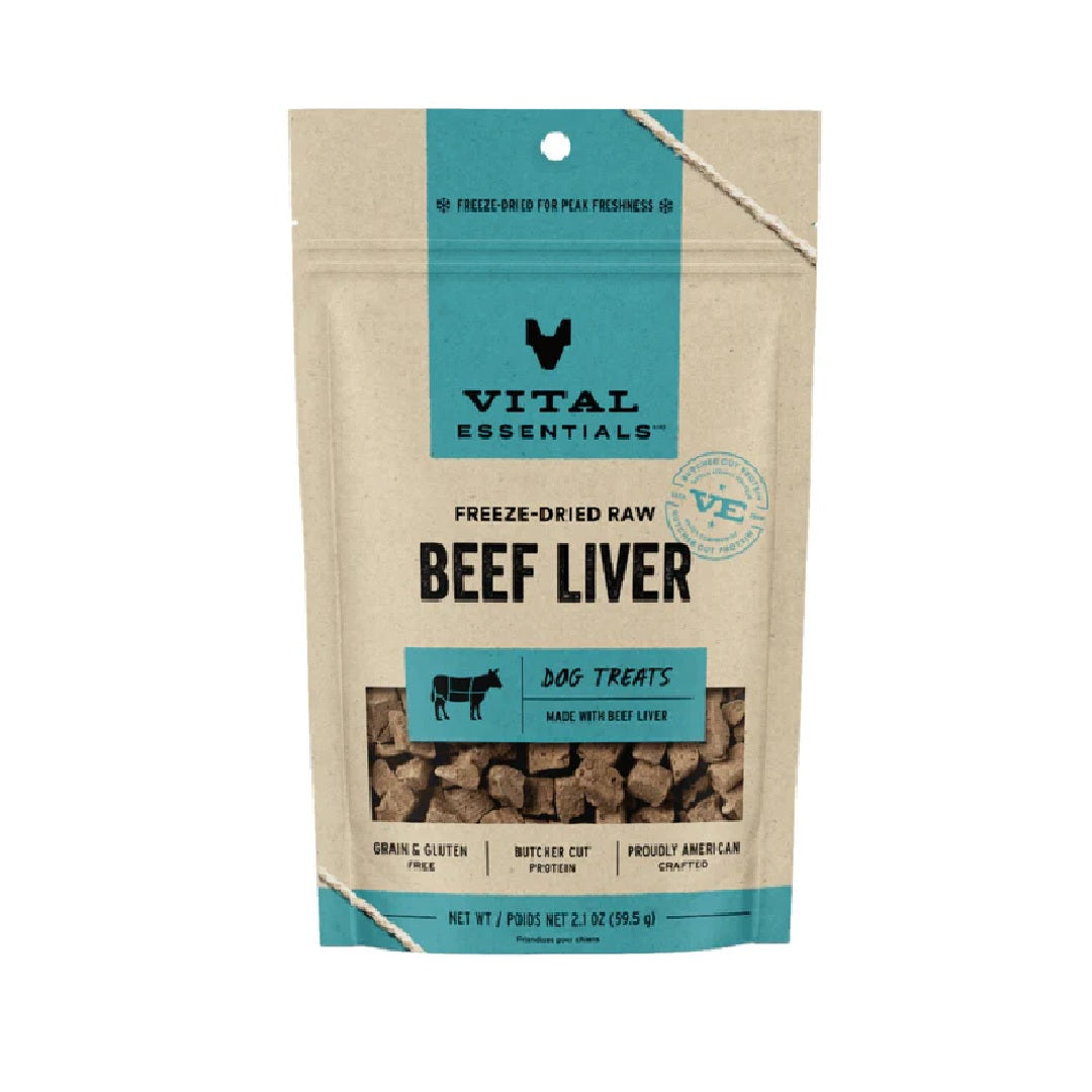 Vital Essentials Freeze-Dried Raw Beef Liver Dog Treats 59.5g – Bow and ...